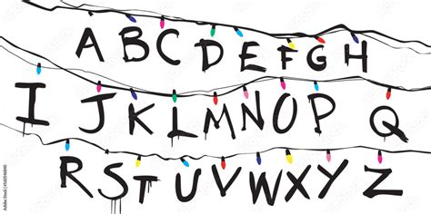 Vector De Stock Alphabet With Light Bulbs From Stranger Things Series Adobe Stock