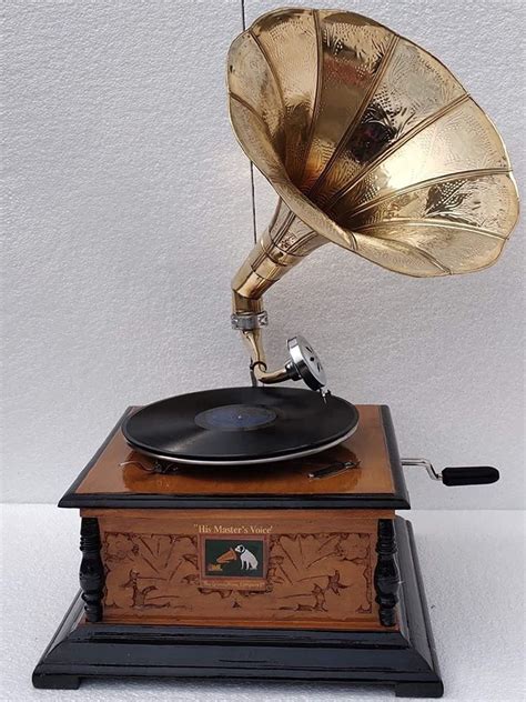 Wooden HMV Gramophone Fully Functional Working Fhonograpf Win Up