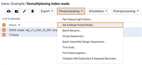 Processing Single And Dual Indexed Libraries Geneious Biologics Support
