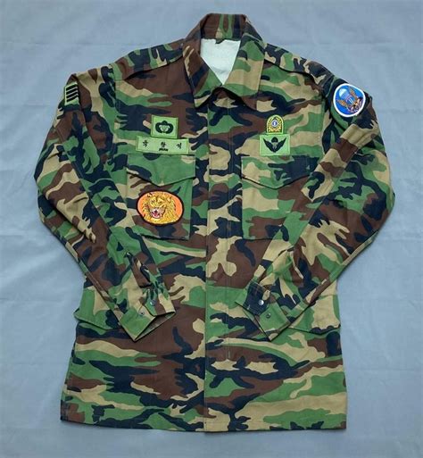 ⭐육군 구형 특전사 황금사자부대 병장 얼룩무늬 야전상 헬로마켓