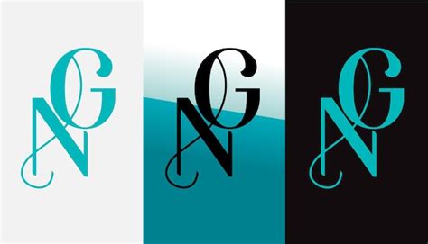 Letra inicial ng design de logotipo criativo símbolo moderno monograma de ícone Vetor Premium