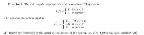 Solved Exercise 2 ﻿the Unit Impulse Response Of A