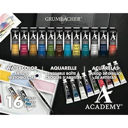 Amazon Grumbacher Opaque Watercolor Set 24 Colors Brush
