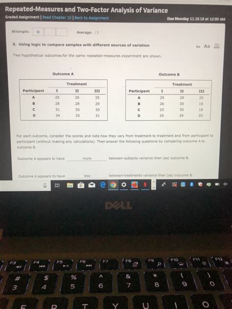 Solved Repeated Measures And Two Factor Analysis Of Varia