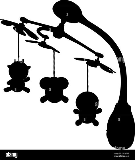 Vector Shape Of Crib Mobile Carousel With Toys On The Crib For