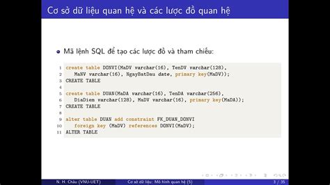 Bài Giảng Cơ Sở Dữ Liệu 07 Các Câu Lệnh Sql Cơ Bản Youtube