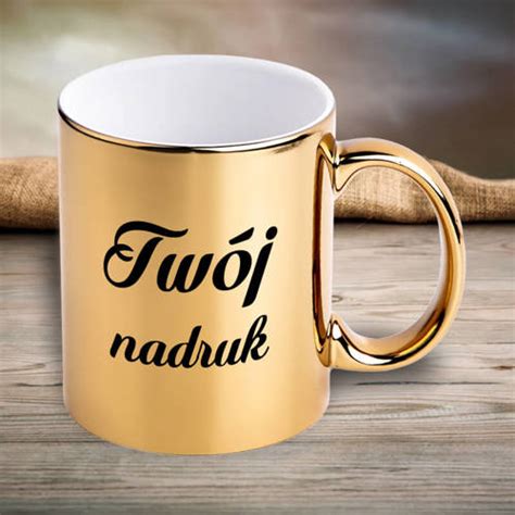 Złoty kubek platerowany z Twoim nadrukiem