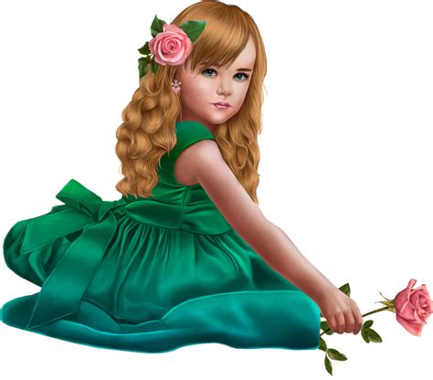 Девочка в зеленом платье ПНГ на Прозрачном Фоне • Скачать Png Девочка в зеленом платье