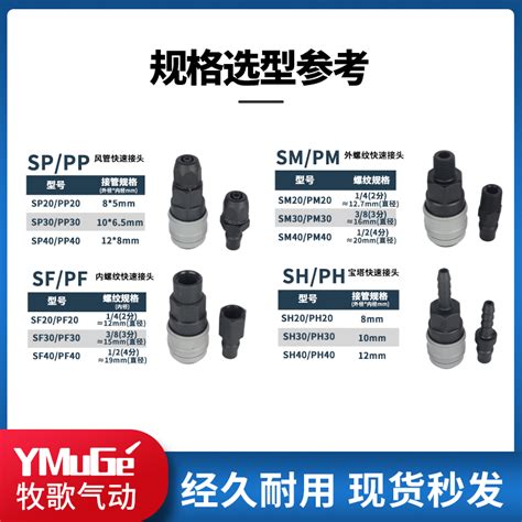 气动配件气枪气管气泵空压机c式塑钢自锁快速接头快插公头母头8mm 虎窝淘