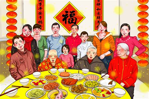 新年團圓飯背景圖案素材，桌布圖片免費下載