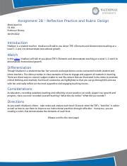 Assignment B Complete Docx Assignment B Reflective Practice And