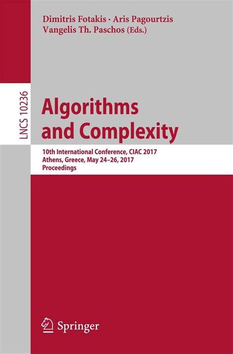 Lecture Notes In Computer Science Algorithms And Complexity