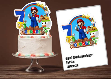 Super Mario Cake Topper Mario Birthday Cake Topper Mario Etsy