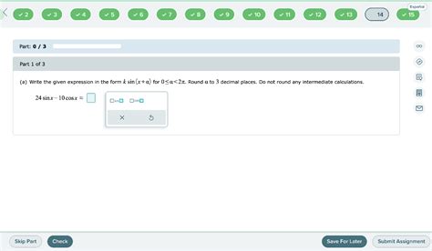 solved a write the given expression in the form ksin x α