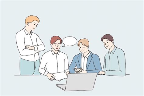 브레인 스토밍 팀워크 협업 개념 프리미엄 벡터