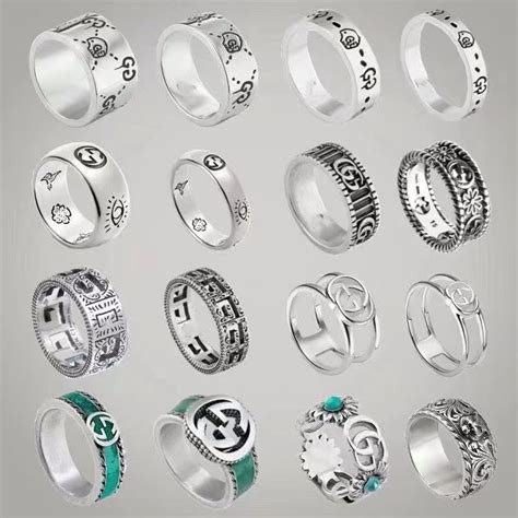 Gggucci Letter 925 Retro แหวนไม่ซีดจาง Daisy Sterling Silver Elf คู่