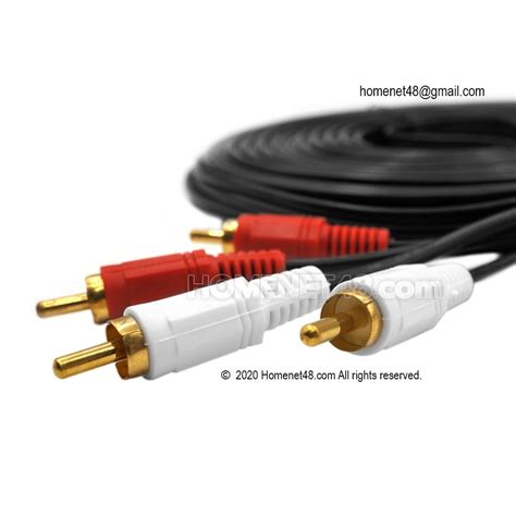 สาย AV ขาวแดง (สายสัญญาณเสียง) เข้า 2 ออก 2 - homenet48