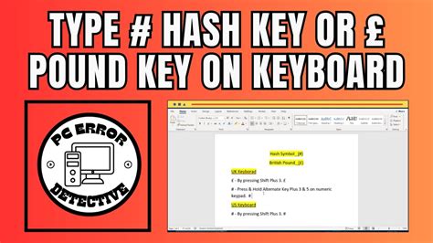 How To Type Hash Key Or £ Pound Key On Any Keyboard Youtube