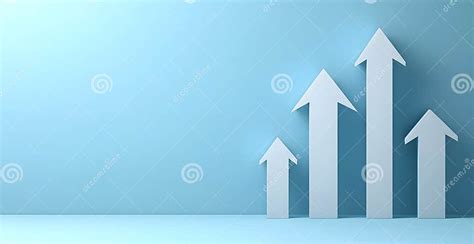 White Arrows Pointing Upward On Blue Background Symbolizing Growth Success Stock Illustration