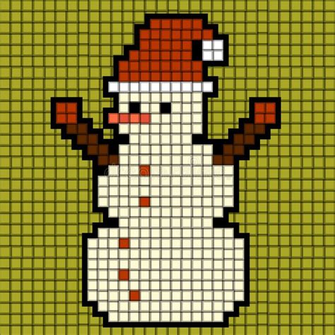 Snowman Pixel Art Christmas 8 Bit Stock Vector Illustration Of Symbol Pattern 161475055