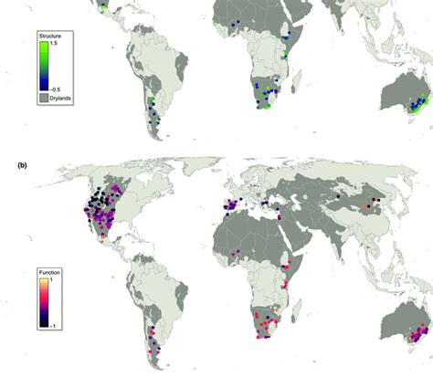 Biogeography Of Structural A And Functional B Traits Of Woody