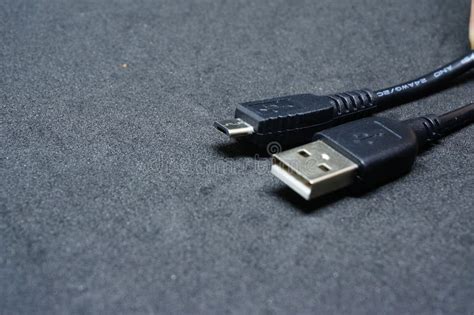 Close Up View Of Usb Cable Stock Photo Image Of Black