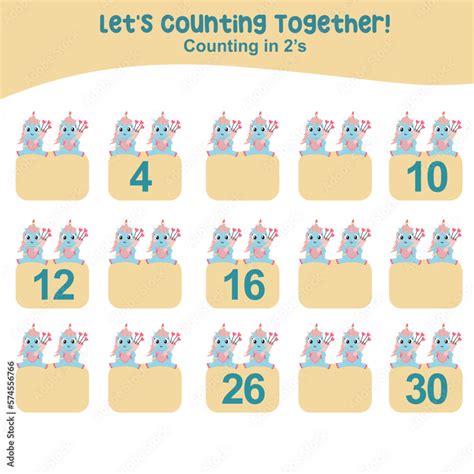 Counting By Twos The Unicorn Sitting On The Cloud Practising Math In