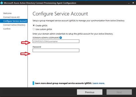 Azure Active Directory AAD Connect Provisioning Credentials Stack