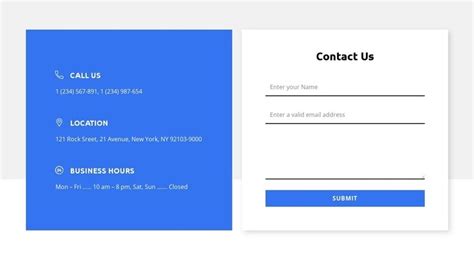 Call Us And Contact Us Html Code Example By Nicepage