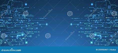 Abstract Technology Circuit Board Stock Vector Illustration Of Chip Line 255956467