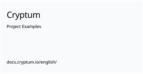 Project Examples Cryptum