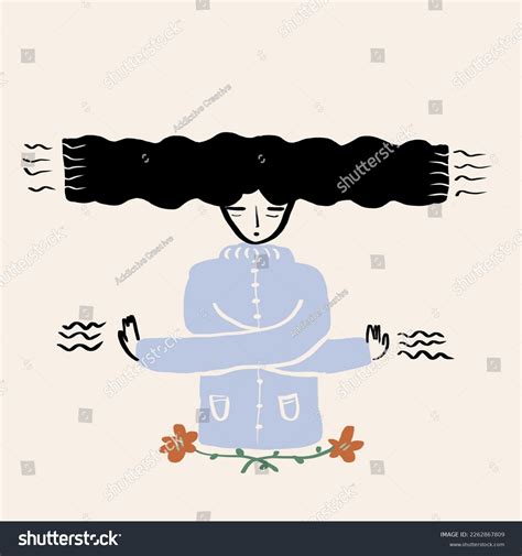 Vector Illustration Cartoon Female Blue Jacket Stock Illustration