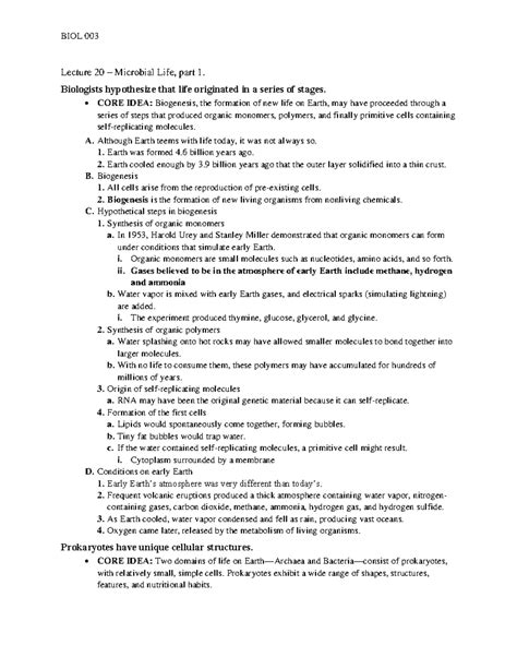 Lecture Notes Microbial Life Part Lecture Microbial Life Part Biologists Studocu