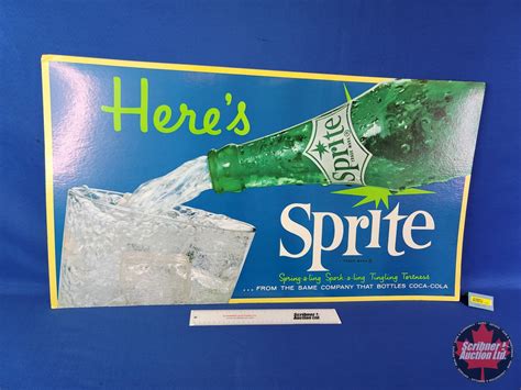 Cardboard Advertisement Sprite Heres Sprite C1960s 20h X 36