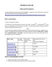 Module 8 PH Lab Khanh Du Docx Module 8 PH Lab Data And Procedures Use