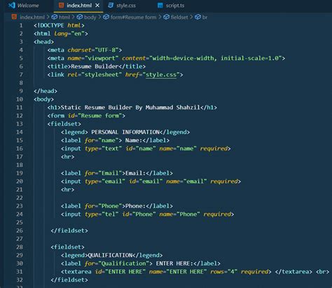 Muhammad Shahzil On Linkedin My First Static Resume Builder Using Html Css And Typescript