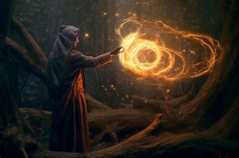 Free Photo Rendering Of Wizard Controlling Magic