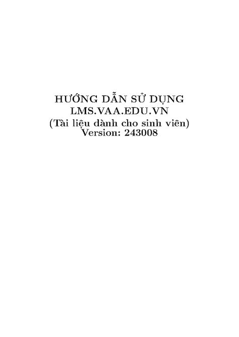 Hướng Dẫn Sử Dụng Lmsvaaedu Dành Cho Sinh Viên Phiên Bản 243008