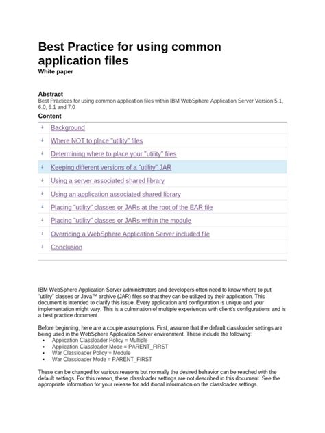 Was Best Practice For Using Common Application Files Pdf
