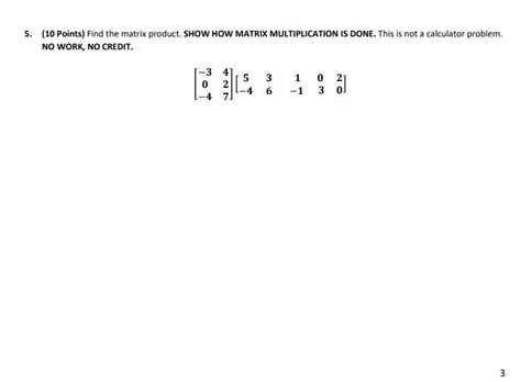 Solved Points Find The Matrix Product SHOW HOW Chegg Com