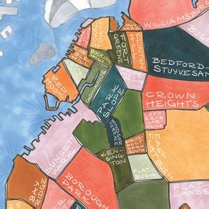 Brooklyn Neighborhoods Map Art Print Etsy