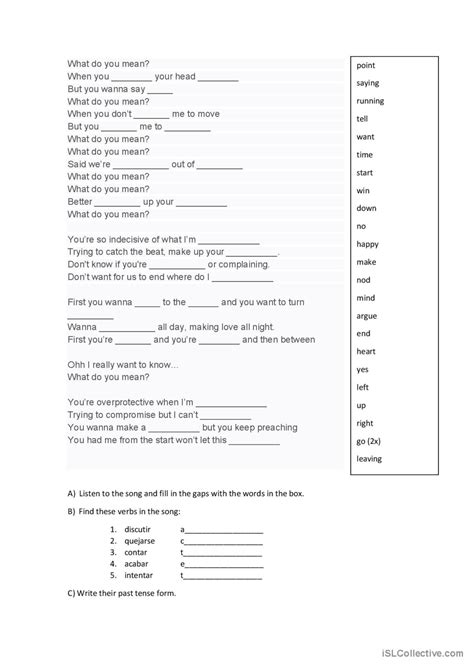 What Do You Mean Justin Bieber English Esl Worksheets Pdf And Doc