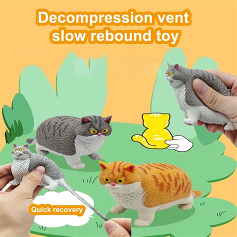 kiskick funny fat cat squeeze toy soft tpr cartoon kitten squishes