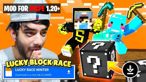 Lucky Block Race Map For Minecraft Pe 120 Lucky Block Race 🤯 Pe