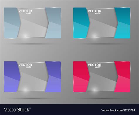 Glass Banner Set Design Template Royalty Free Vector Image