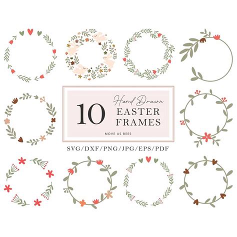 Monogram Frames Svg Bundle Floral Circle Name Initial Bord Inspire