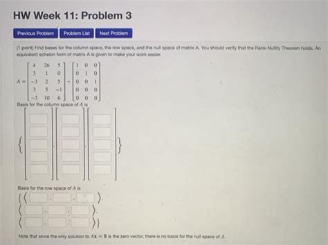 Solved Hw Week 11 Problem 3 Previous Problem Problem List