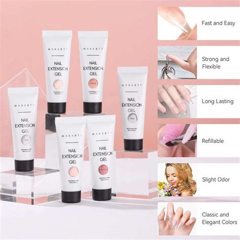 Poly Gel Nail Set 6pcs Polygel Builder Kit 15ml 4 Colors Available