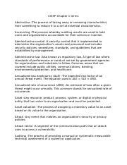CISSP Chapter 1 Key Terms And Concepts Course Hero