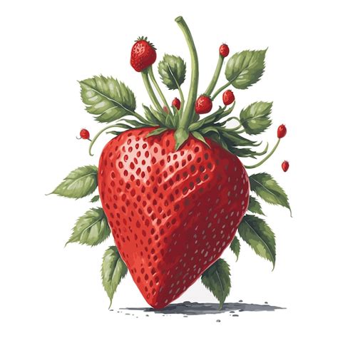 Premium Vector Watercolor Vector Sweet Charlie Strawberry Fruits